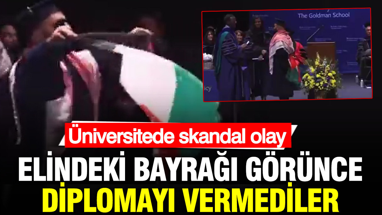 ABD'de üniversitede skandal olay: Elindeki bayrağı görünce diplomayı ...